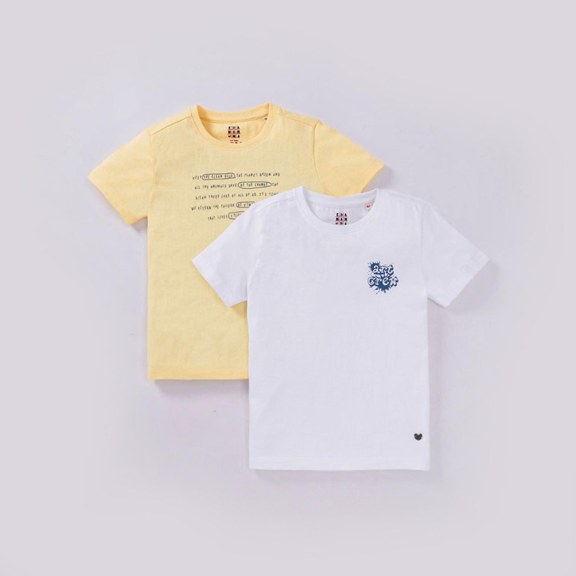 Buy ED-A-MAMMA Boys Printed Crew Neck T-shirt - Set of 2 from Ed-A ...