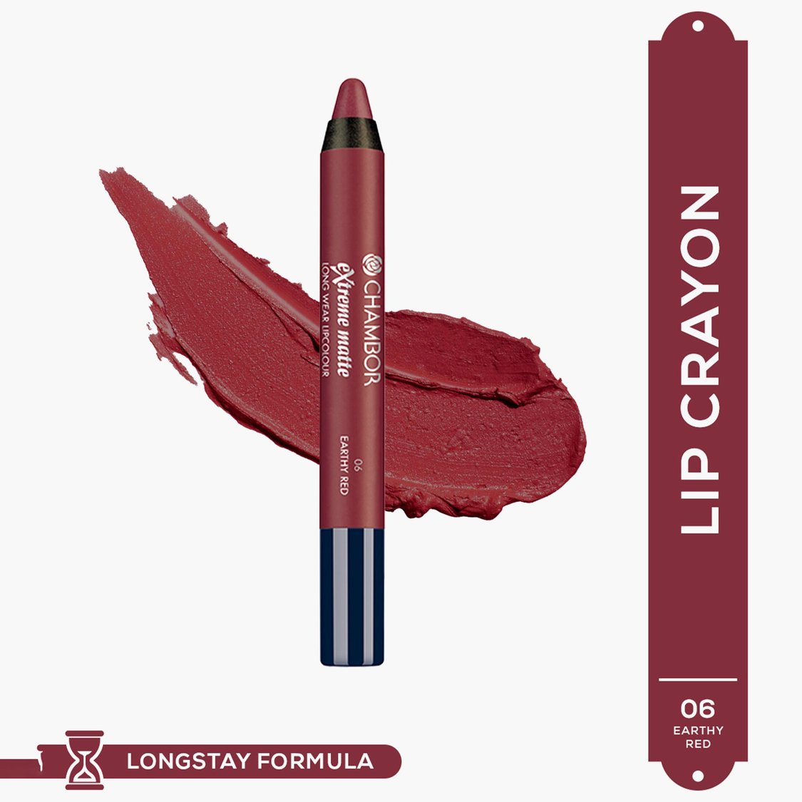 Buy CHAMBOR Extreme Matte Long Wear Lipcolour- Earthy Red - 06 - 2.8g ...