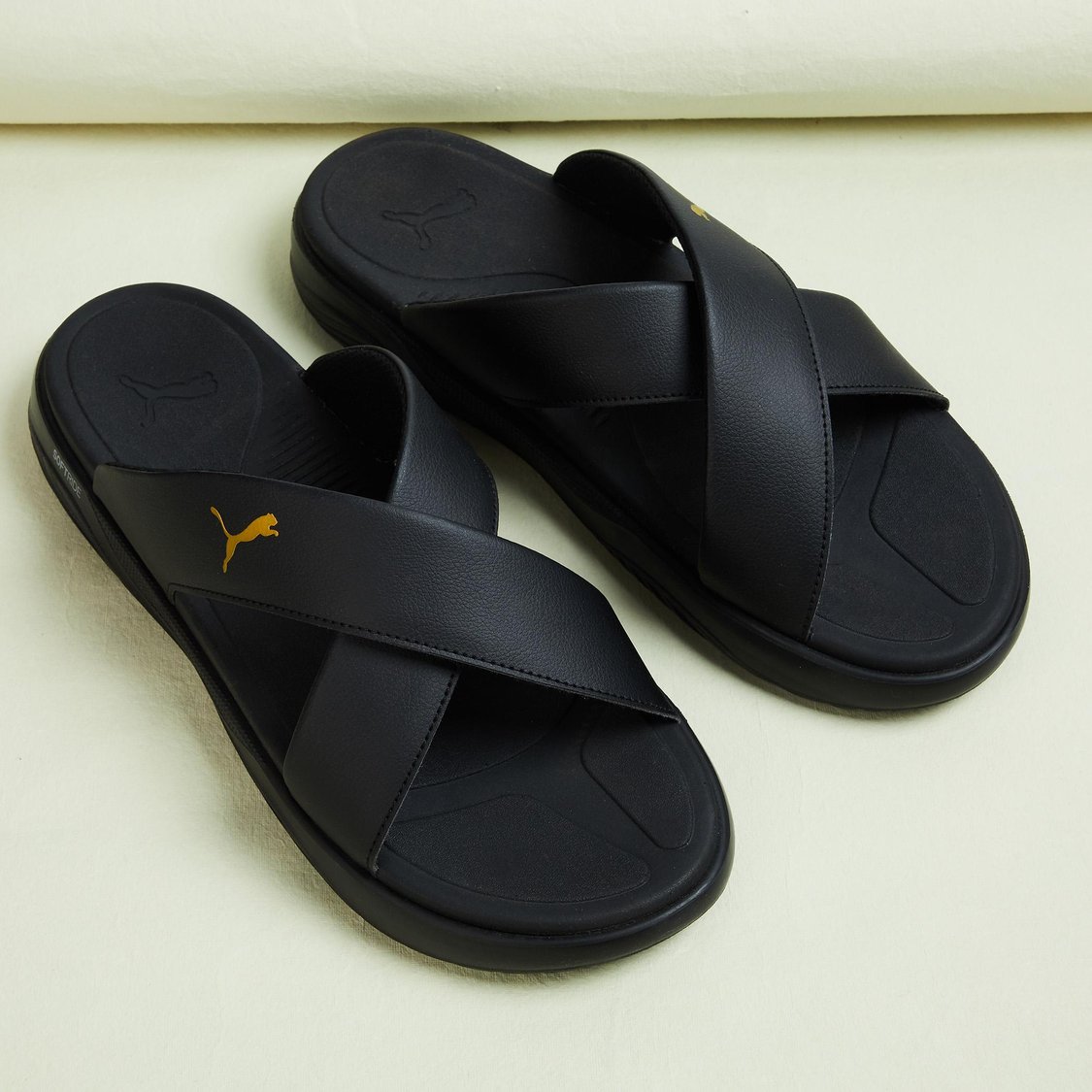 Buy PUMA Softride Men Solid Cross Strap Sliders from PUMA at just INR ...