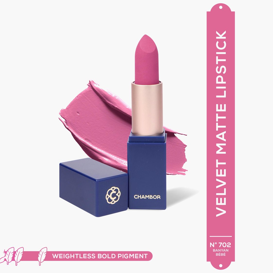 Buy CHAMBOR Ultra Vibes Velvet Matte Lipstick - No 702 Banyan Babe ...
