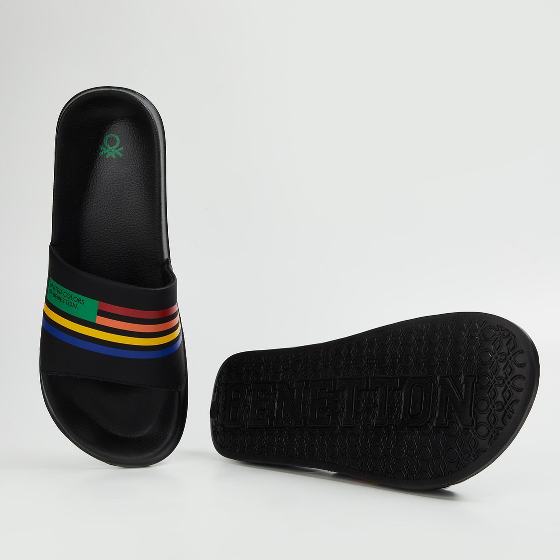 Buy UNITED COLORS OF BENETTON Men Striped Sliders from United Colors of ...