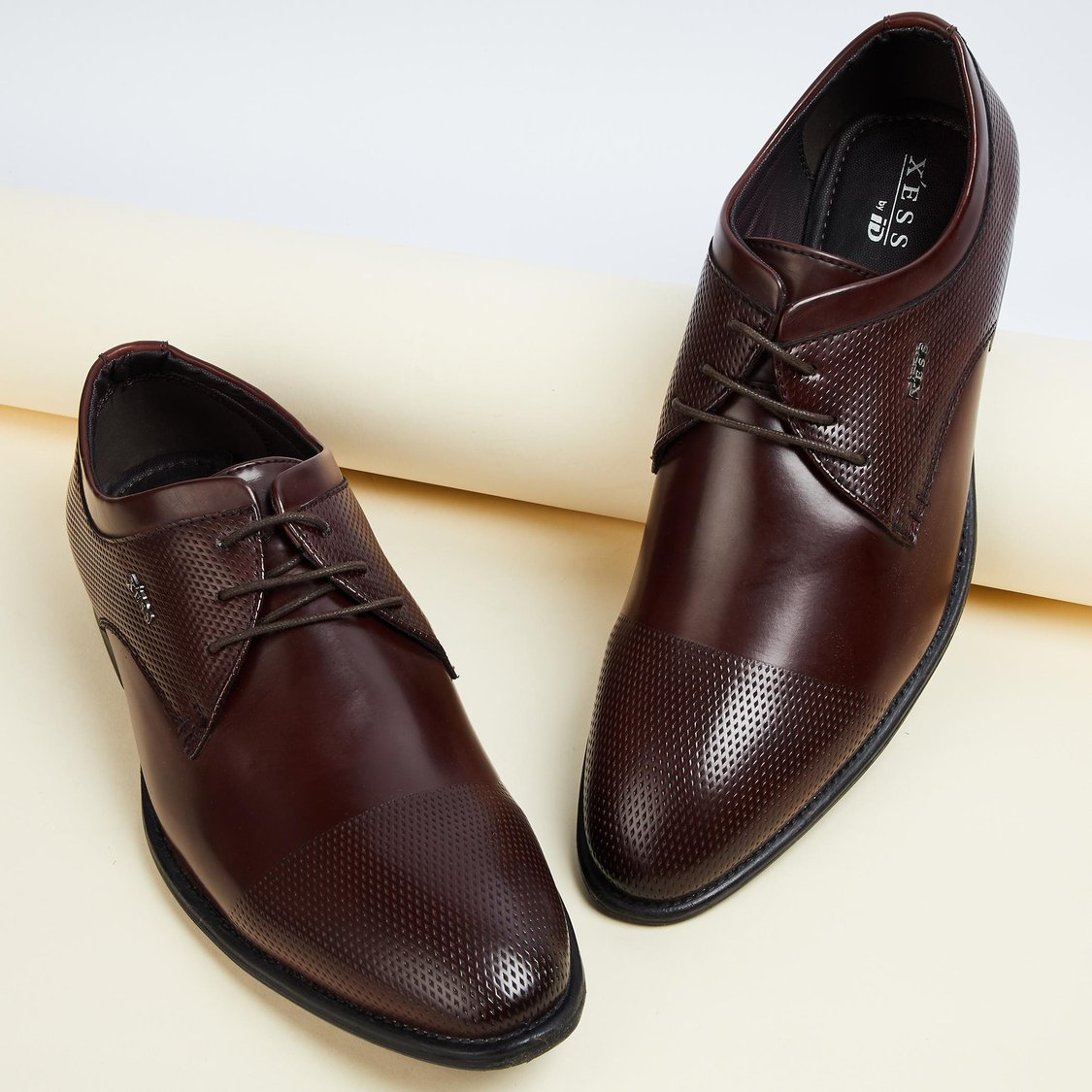 Buy ID Men Textured Lace-Up Derby Shoes from ID at just INR 2785.0