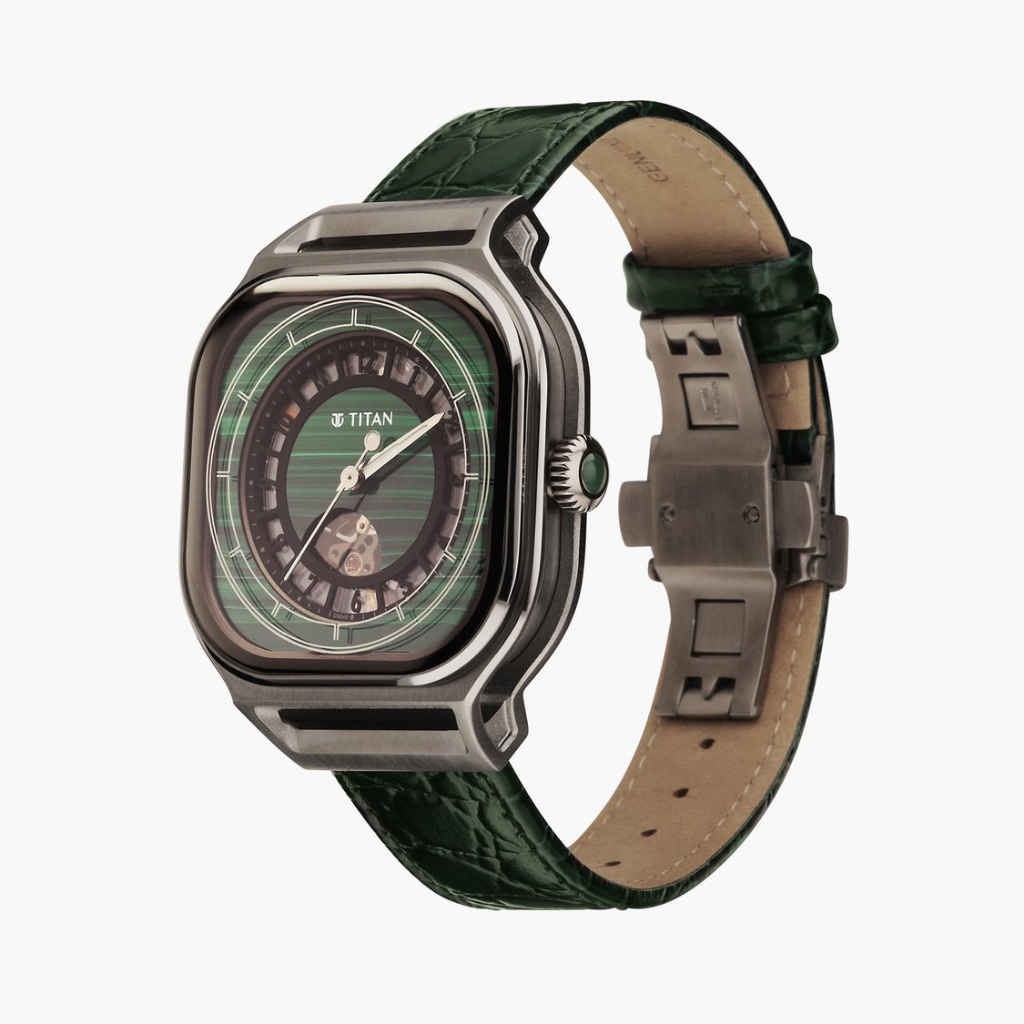 Buy TITAN Stellar Men Malachite Automatic Watch with Leather Strap ...