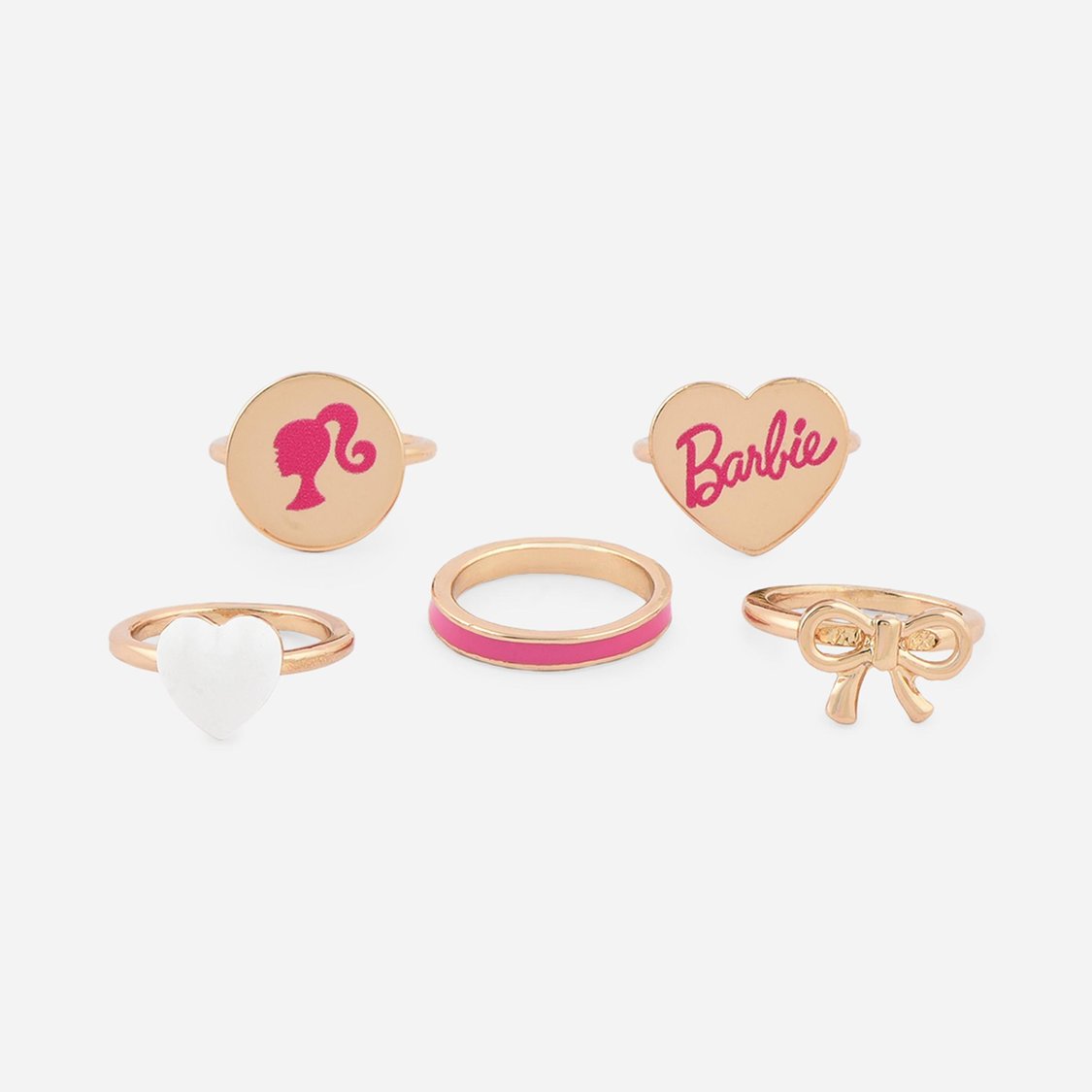 Buy TONIQ Barbie Embellished Assorted Rings - Pack of 5 from Toniq at ...