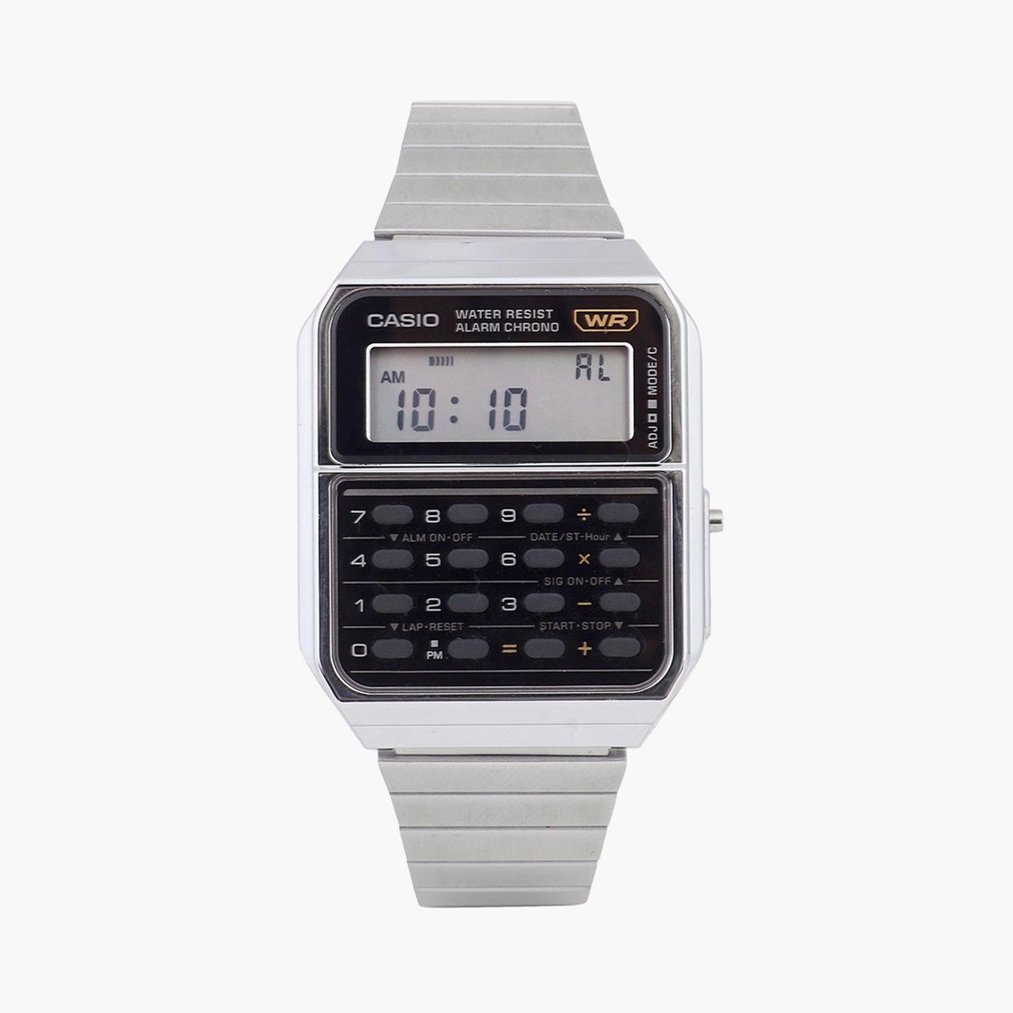 Buy CASIO Vintage Unisex Digital Calculator Watch with Metal Strap ...