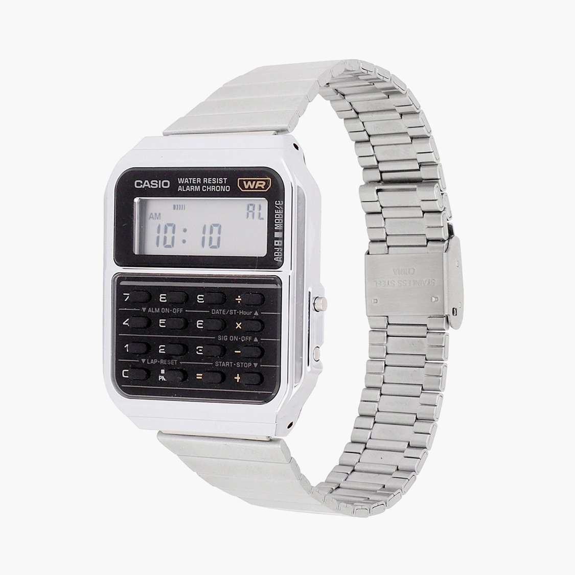 Buy CASIO Vintage Unisex Digital Calculator Watch with Metal Strap ...