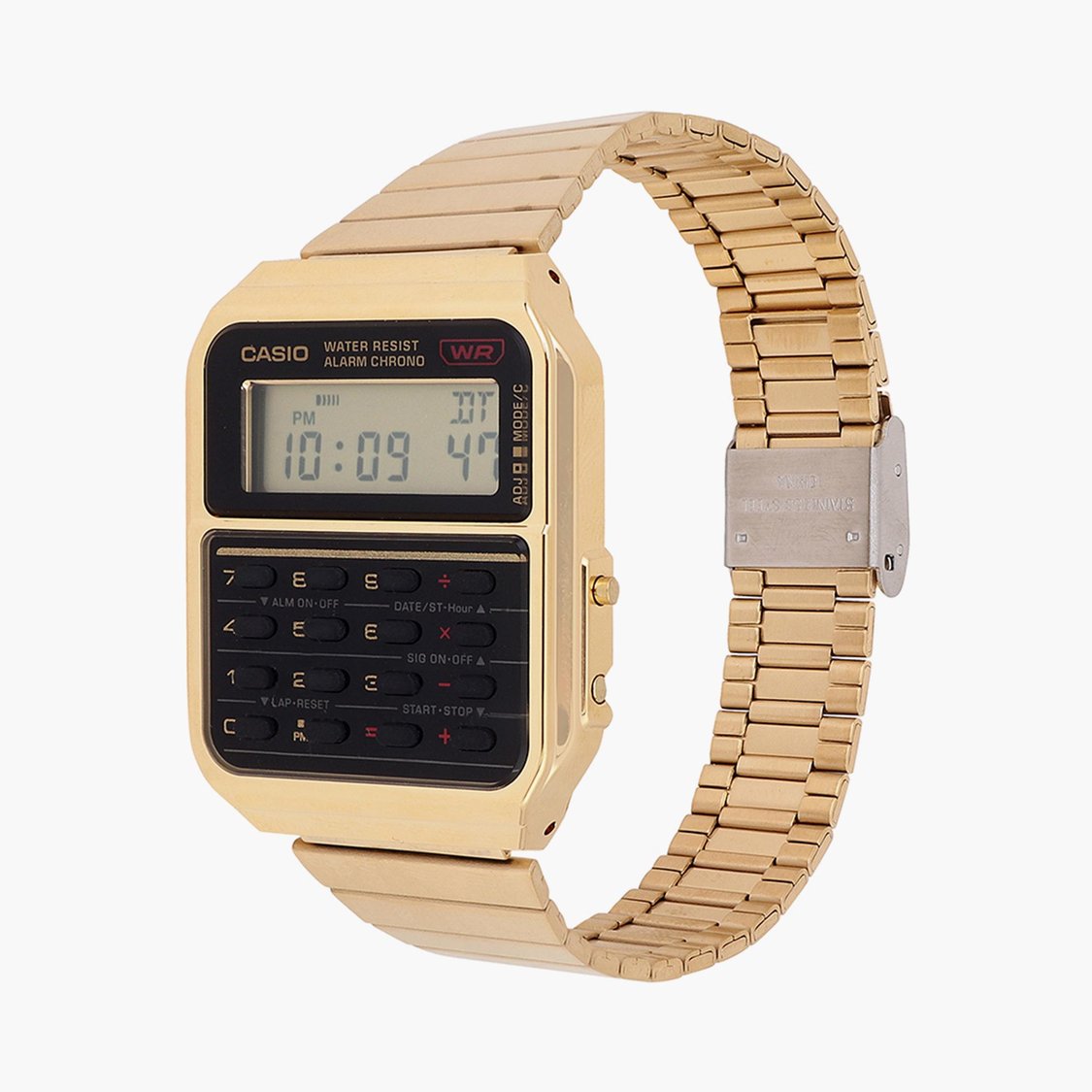 Buy CASIO Vintage Unisex Digital Calculator Watch with Metal Strap ...