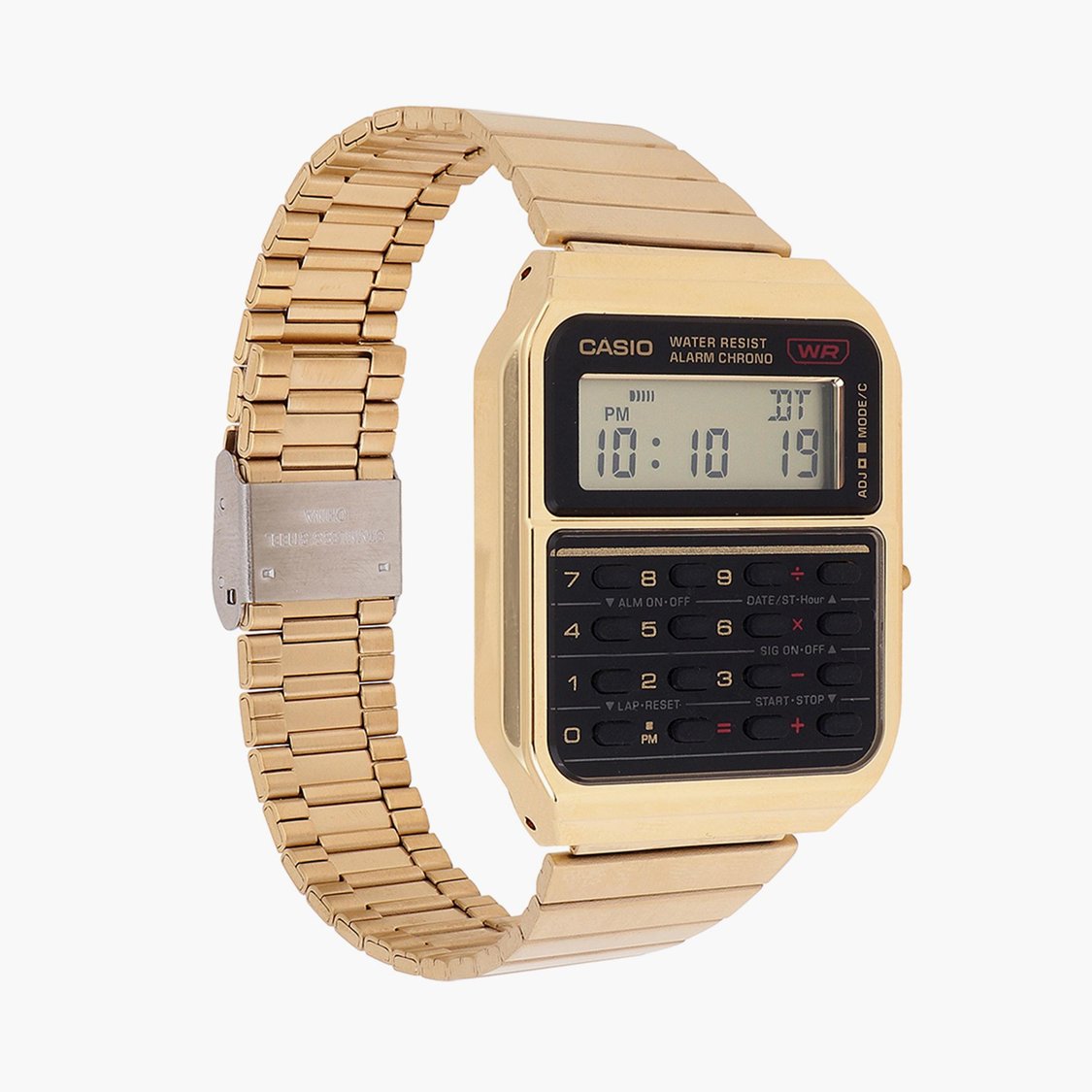 Buy CASIO Vintage Unisex Digital Calculator Watch with Metal Strap ...