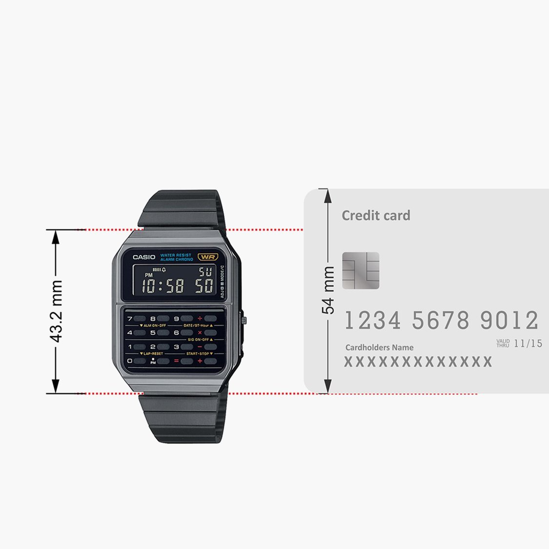 Buy CASIO Vintage Unisex Digital Calculator Watch with Metal Strap ...