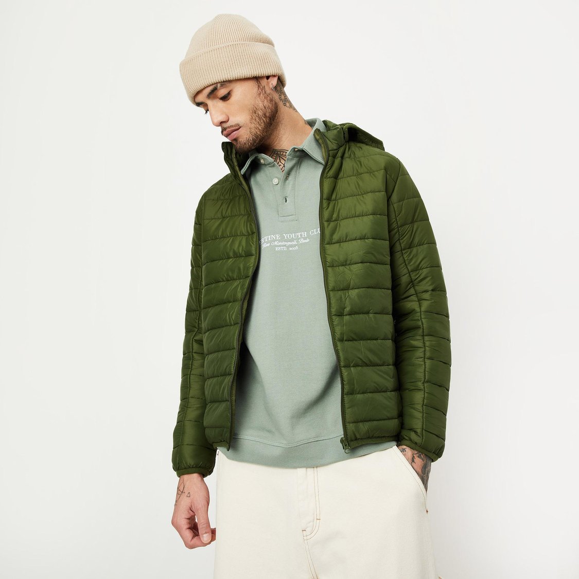 Buy Men Hooded Packable Puffer Jacket Online at just Rs. 2499.0 ...