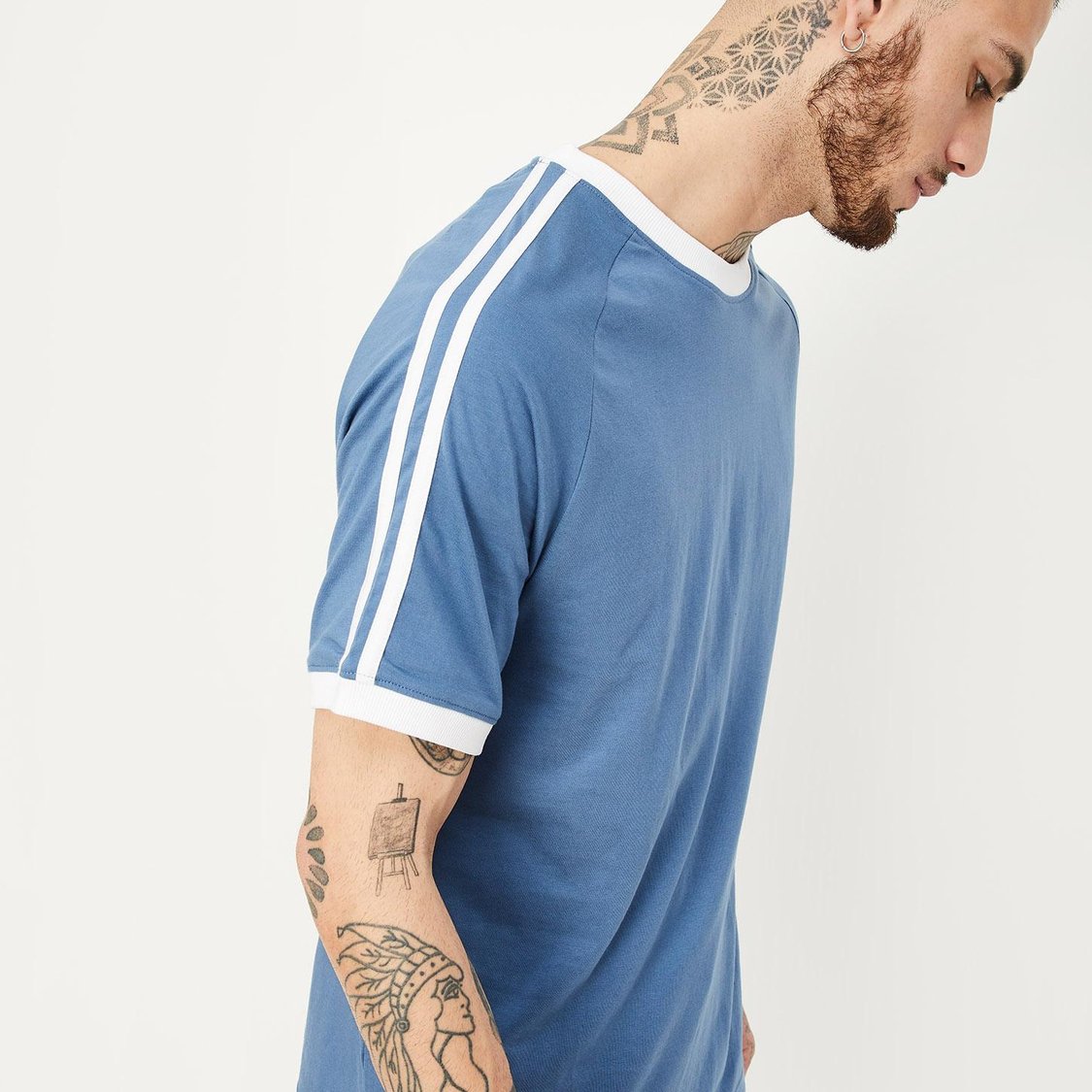 Buy Men Striped Raglan Sleeve Sports T-shirt Online at just Rs. 499.0 ...