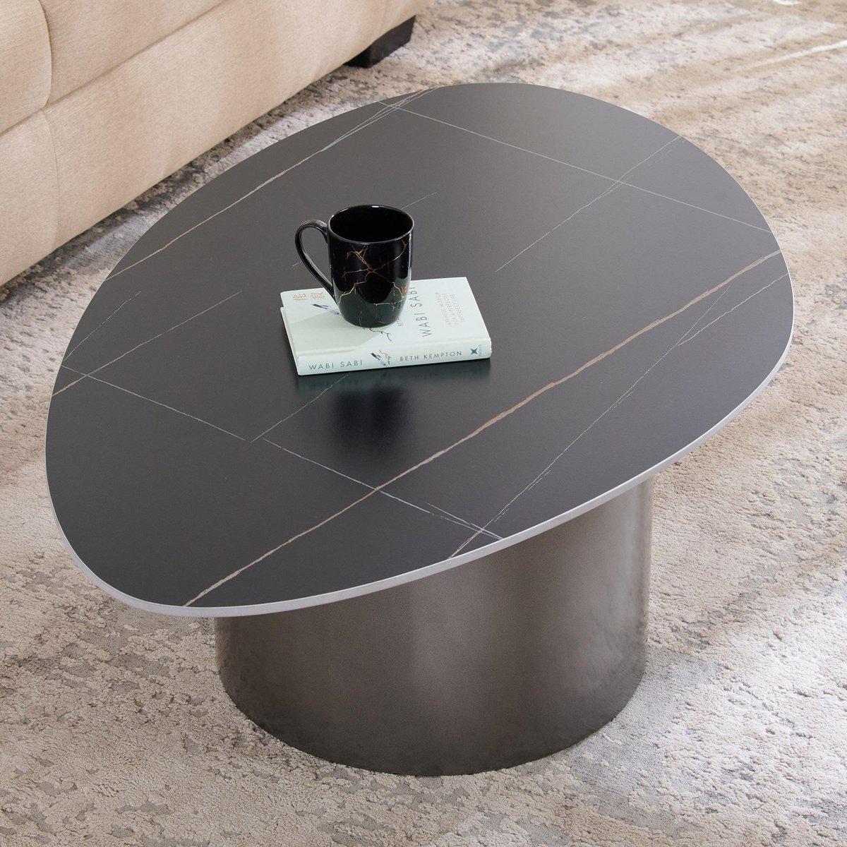 Marble coffee table grey store