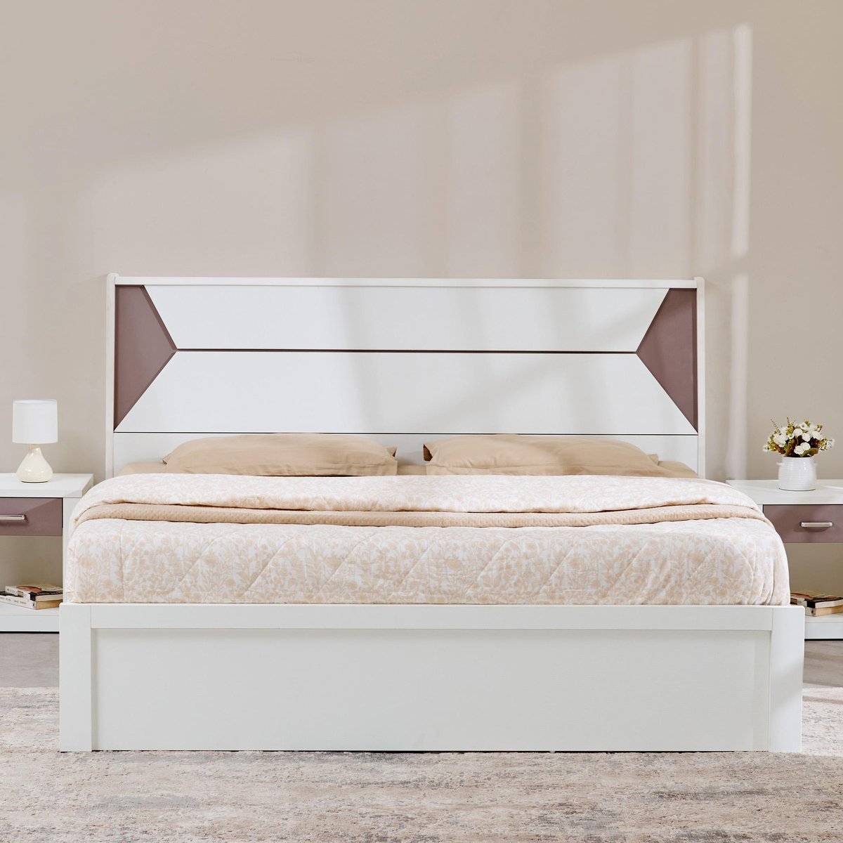 White king size headboard with storage store