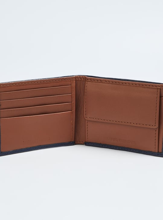 LOUIS PHILIPPE Men Solid Leather Bi-Fold Wallet | Black