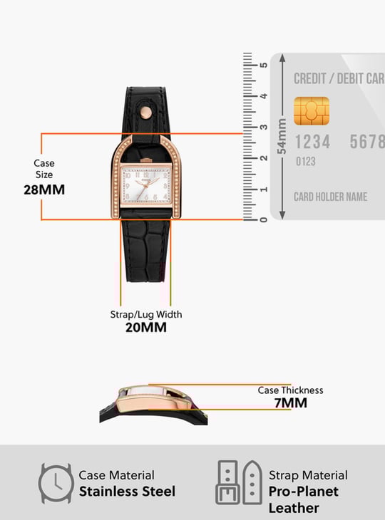 FOSSIL Harwell Women Embellished Analog Watch with Leather FOSSIL Harwell Women Embellished Analog Watch with Leather