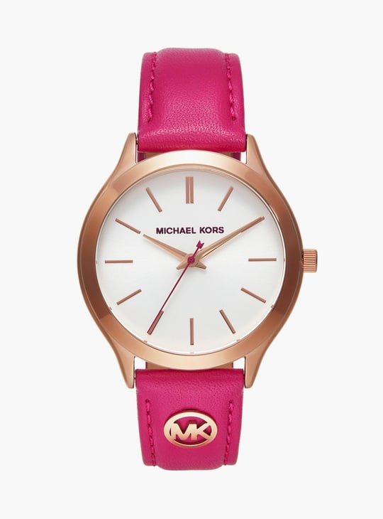 Michael kors watch pink leather strap store