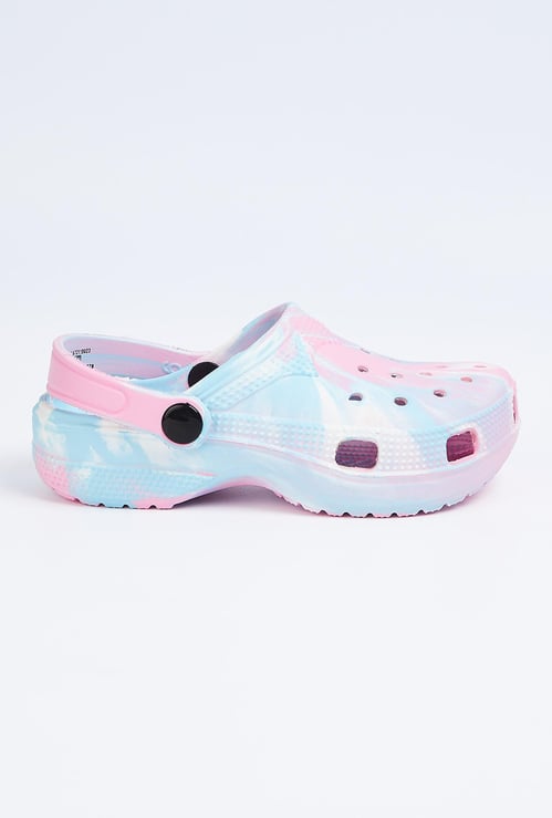 Girls Printed Clogs with Pivoting Strap