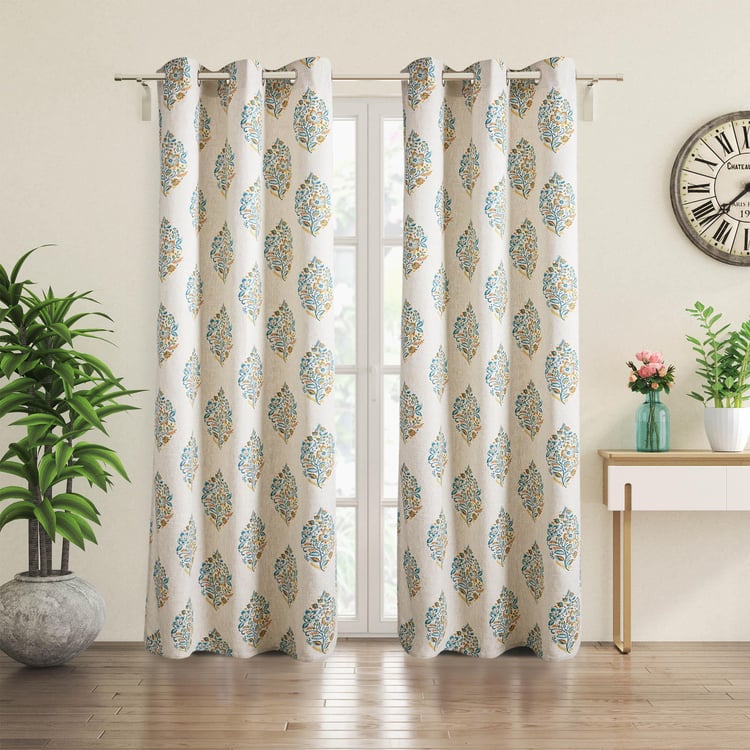 Buy Mellow 1Pc Floral Print Light Filtering Door Curtain from Home ...