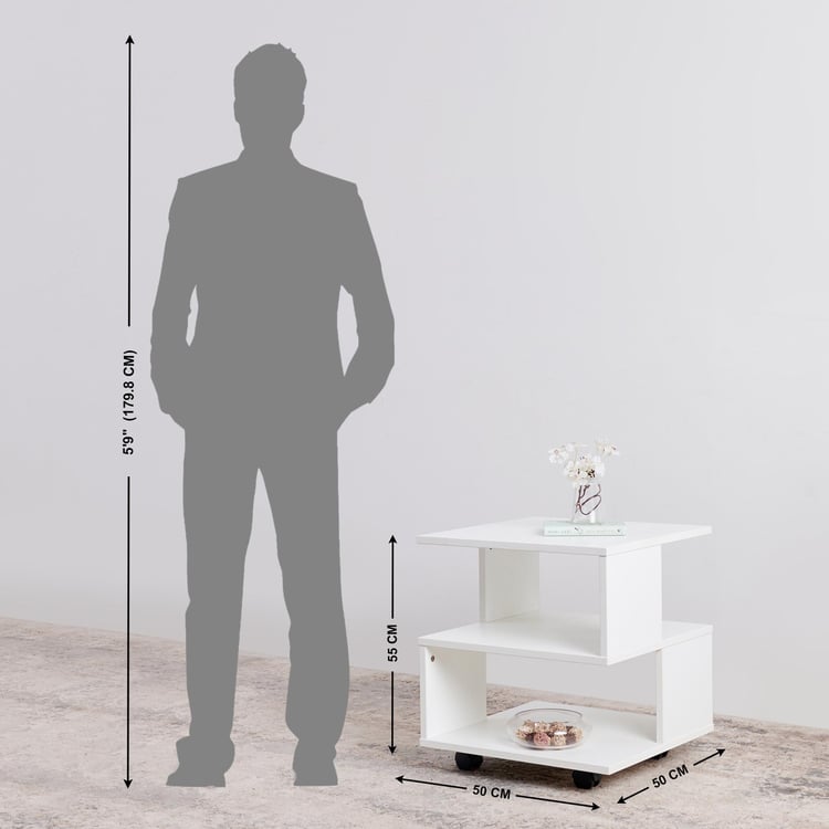 Buy Quadro End Table - White from Home Centre at just INR 7998.0