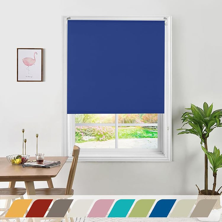 Buy DECO WINDOW Blue Solid Roller Blind - 37x84 from Deco Window at ...