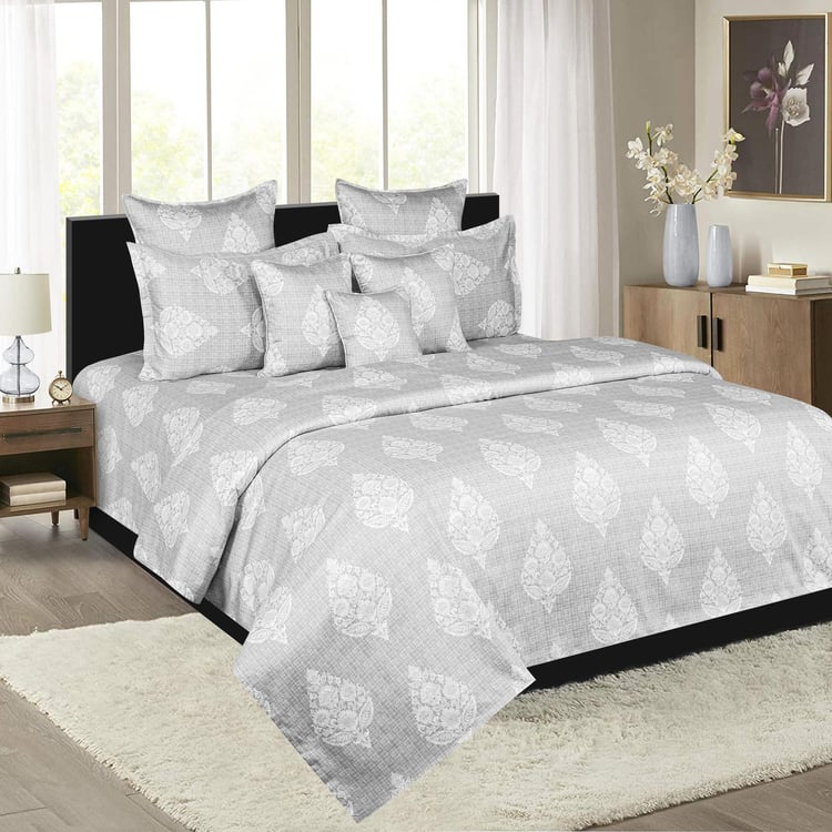 Buy SWAYAM Traditional Floral Etching 210TC Heritage King Bedsheet Set ...