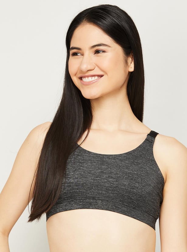 Buy GINGER Women Textured Padded Non-Wired Sports Bra from Ginger at ...