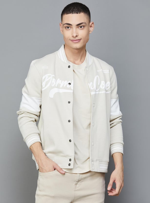 Buy FAME FOREVER Men Printed Varsity Jacket from Fame Forever at just ...