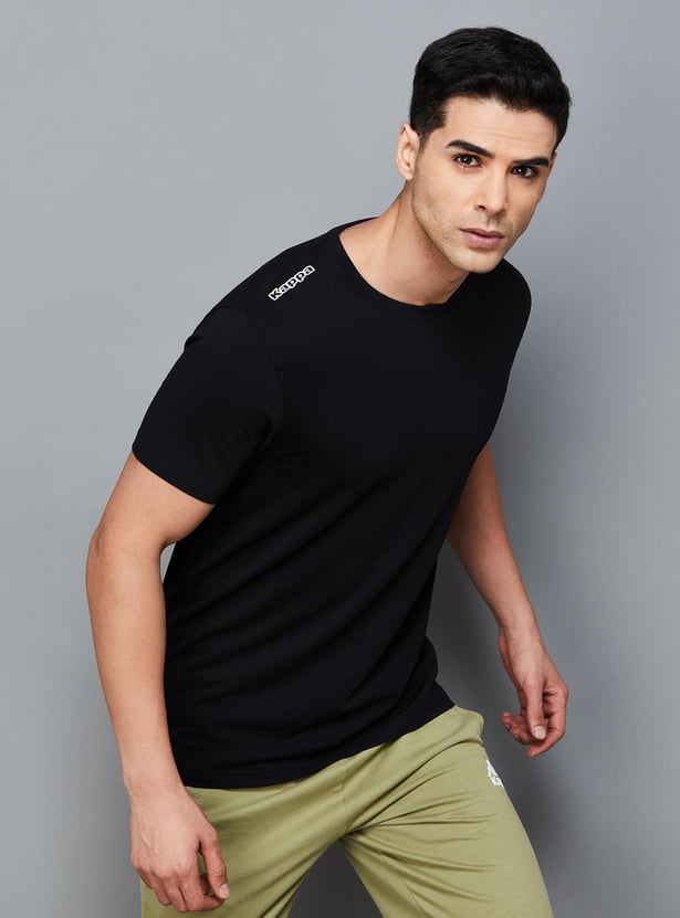 Buy KAPPA Men Solid Regular Fit Crew Neck T-shirt from Kappa at just ...