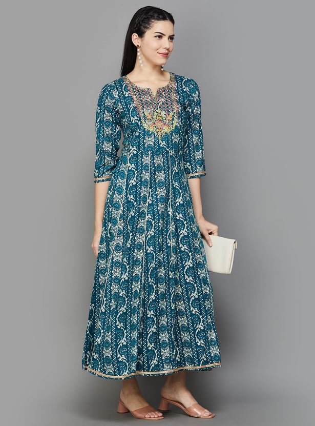 Buy NEERUS Women Printed A-Line Dress from Neerus at just INR 2499.0