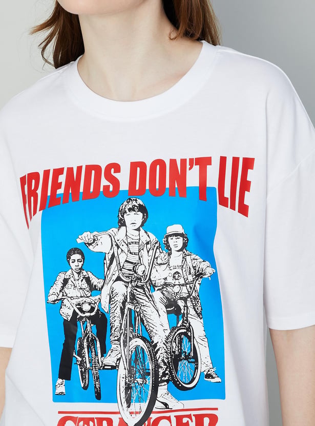 Buy GINGER Women Stranger Things Printed T-shirt from Ginger at just ...