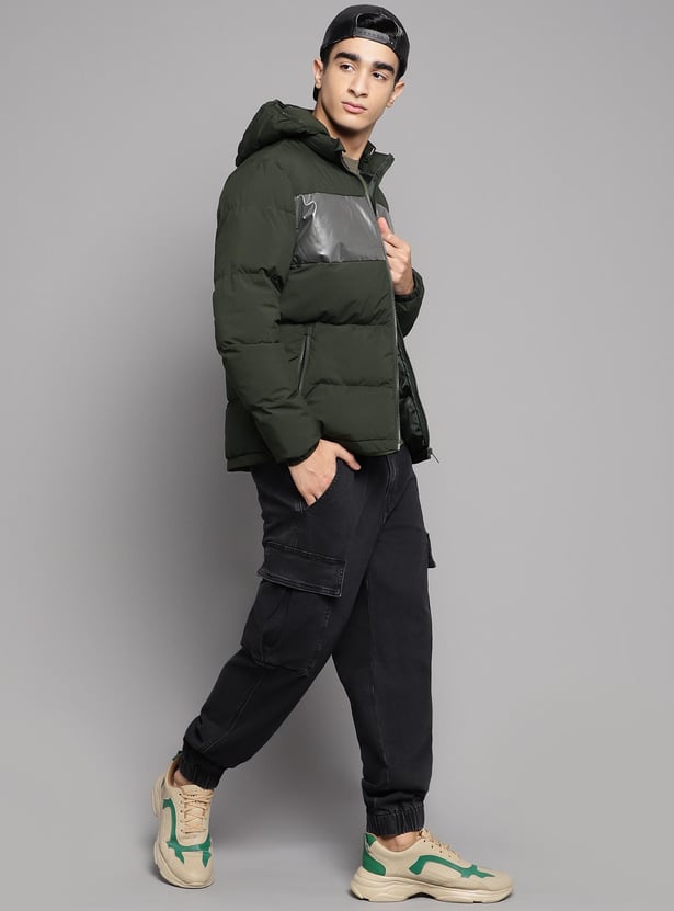 Buy ARROW SPORT Men Solid Hooded Jacket from Arrow Sport at just INR 6999.0