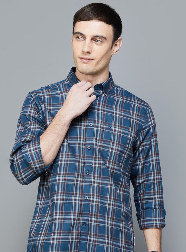Buy CODE Men Checked Slim Fit Casual Shirt from CODE at just INR 1699.0