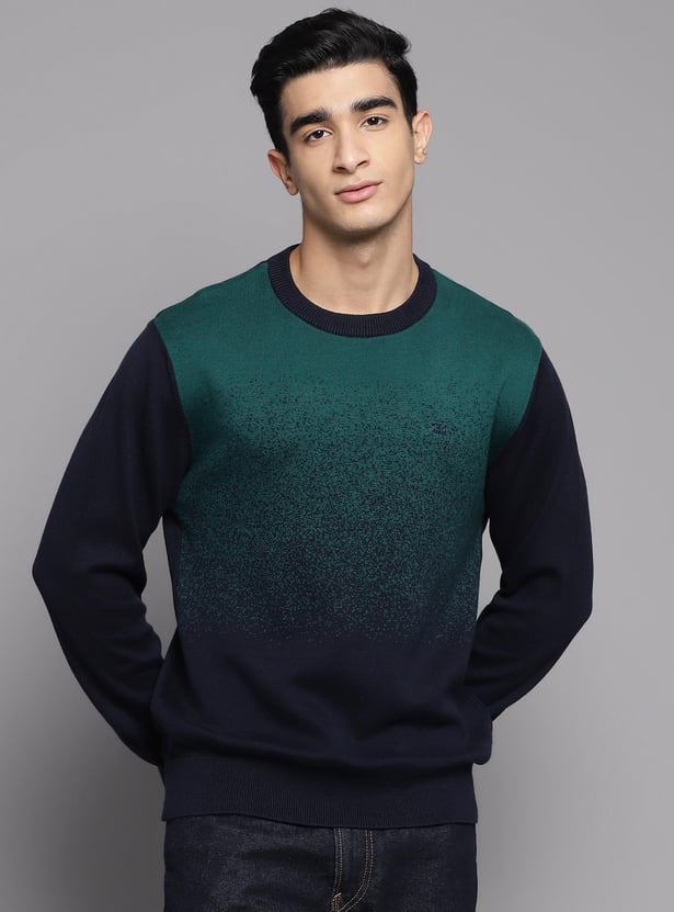 Buy COLORPLUS Men Colorblock Jacquard Sweater from Colorplus at just ...