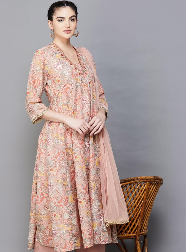Buy MELANGE Women Printed A-line Kurta Set from Melange at just INR 3999.0