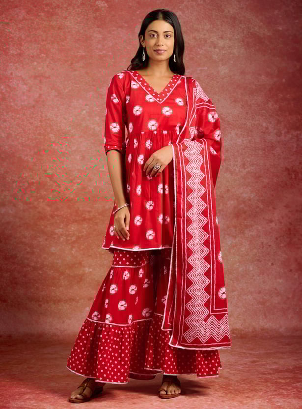 Buy LIBAS Women Printed A-Line Sharara Set from Libas at just INR 3999.0