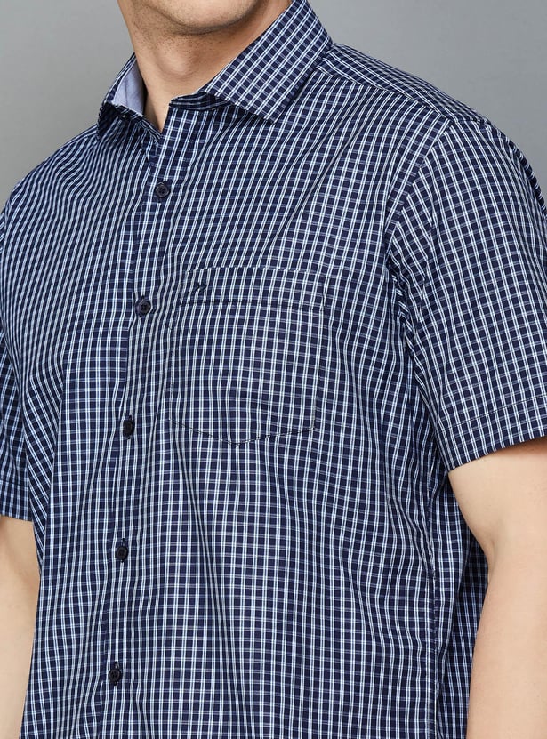 Buy CODE Men Checked Regular Fit Formal Shirt from CODE at just INR 999.0