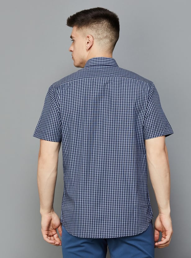 Buy CODE Men Checked Regular Fit Formal Shirt from CODE at just INR 999.0
