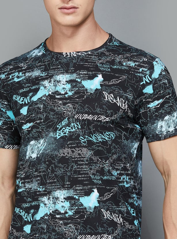 Buy FORCA Men Graphic Printed Slim Fit T-shirt from Forca at just INR 899.0