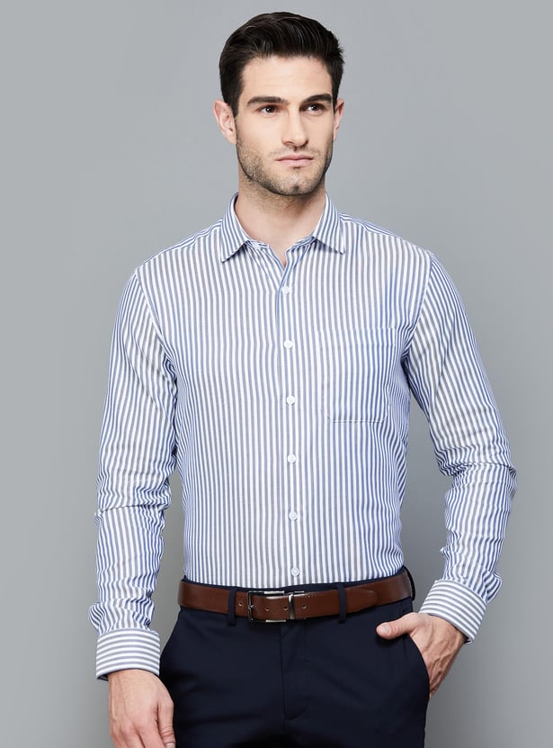 Buy LOUIS PHILIPPE Men Striped Slim Fit Formal Shirt from Louis ...