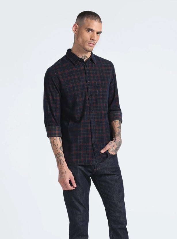 Buy FLYING MACHINE Men Checked Slim Fit Casual Shirt from Flying ...