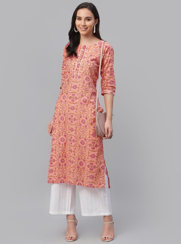 Buy LIBAS Women Printed Straight Kurta from Libas at just INR 1299.0