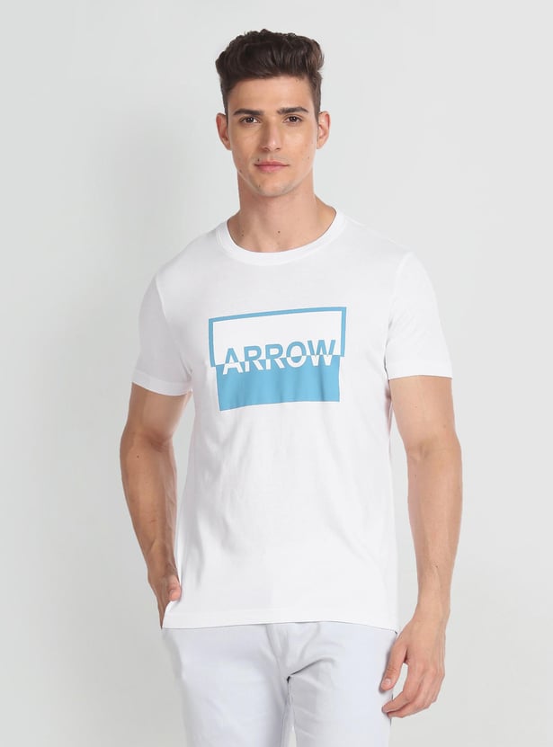 Buy ARROW SPORT Men Brand Printed Regular Fit T-shirt from Arrow Sport ...