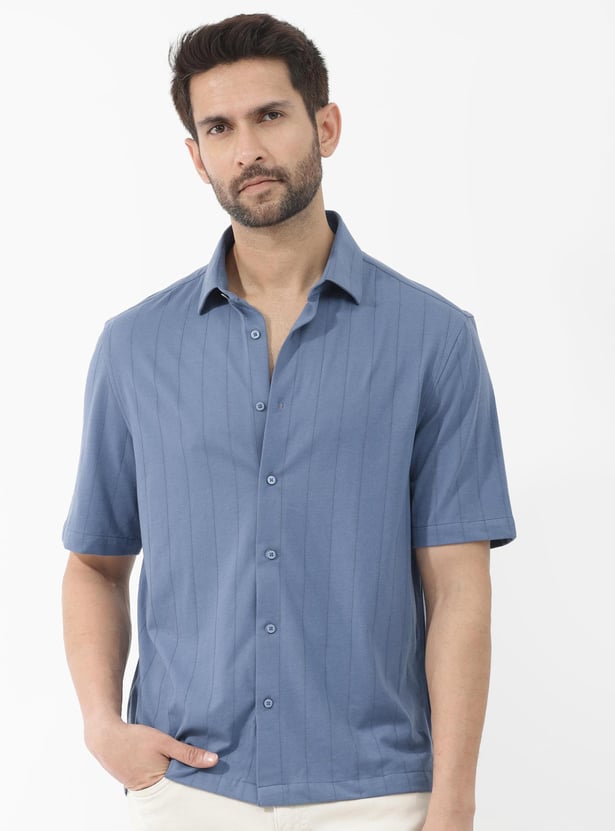 Buy RARE RABBIT Men Striped Regular Fit Shirt from Rare Rabbit at just ...