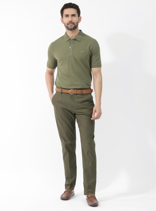 Buy RARE RABBIT Men Solid Zip Polo T-shirt from Rare Rabbit at just INR ...