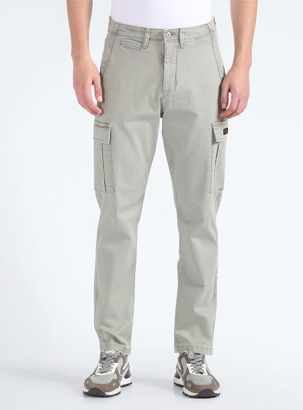Buy FLYING MACHINE Men Solid Slim Fit Twill Cargos from Flying Machine ...