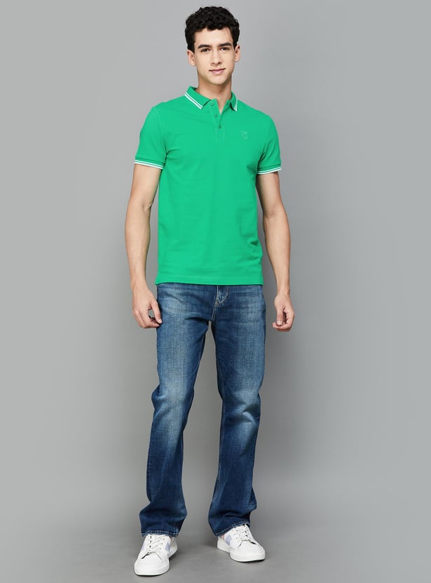 Buy BEING HUMAN Men Solid Regular Fit Polo T-shirt from Being Human at ...