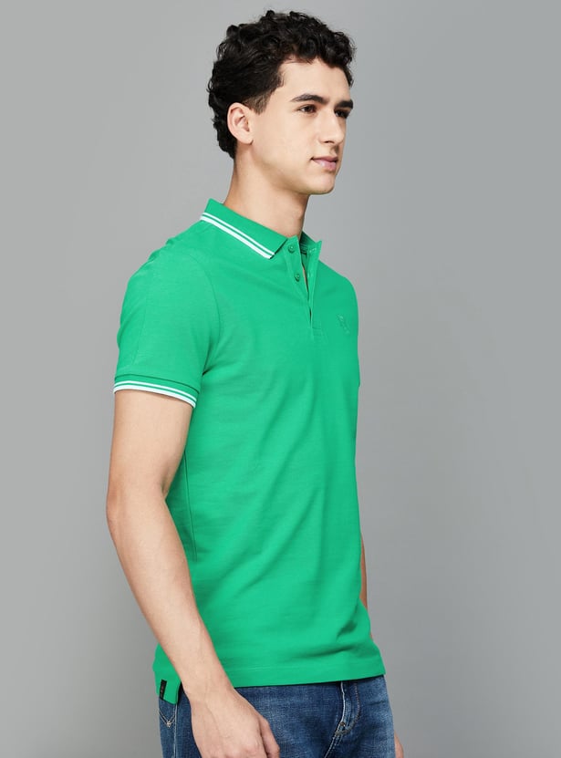 Buy BEING HUMAN Men Solid Regular Fit Polo T-shirt from Being Human at ...