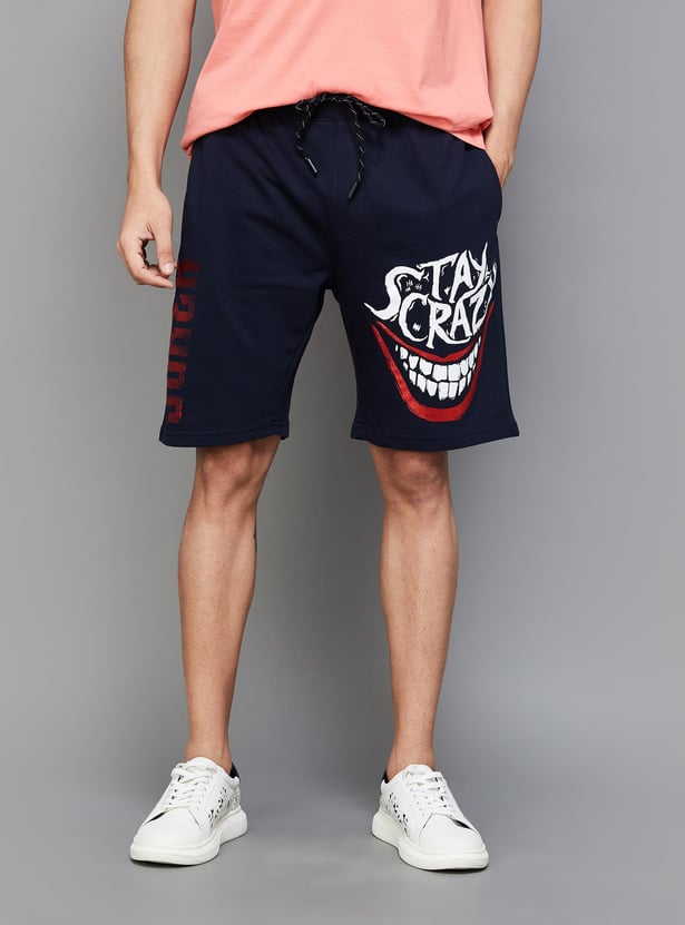 Buy FREE AUTHORITY Men Joker Printeded Elasticated Shorts from Free ...