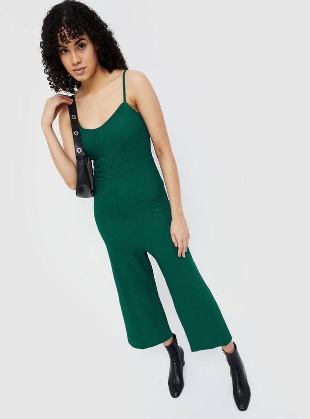 Buy GINGER Women Textured Flared Jumpsuit from Ginger at just INR 1499.0