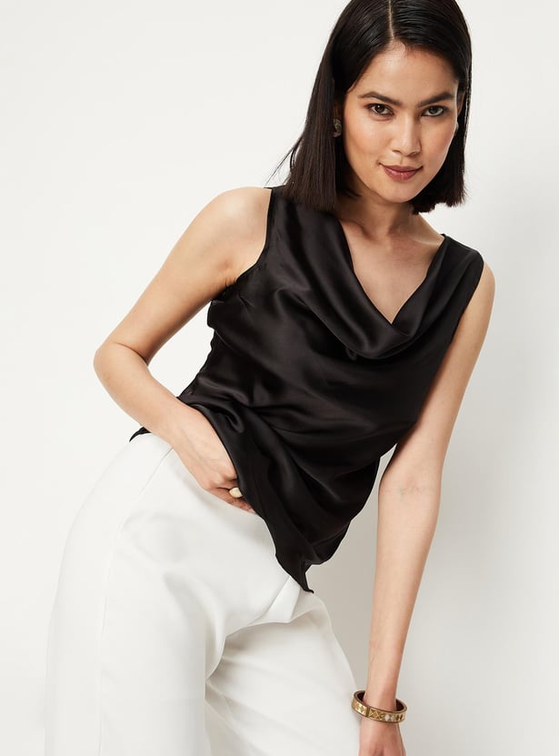 Buy Women Satin Cowl Neck Blouse Online at just Rs. 499.0 ...